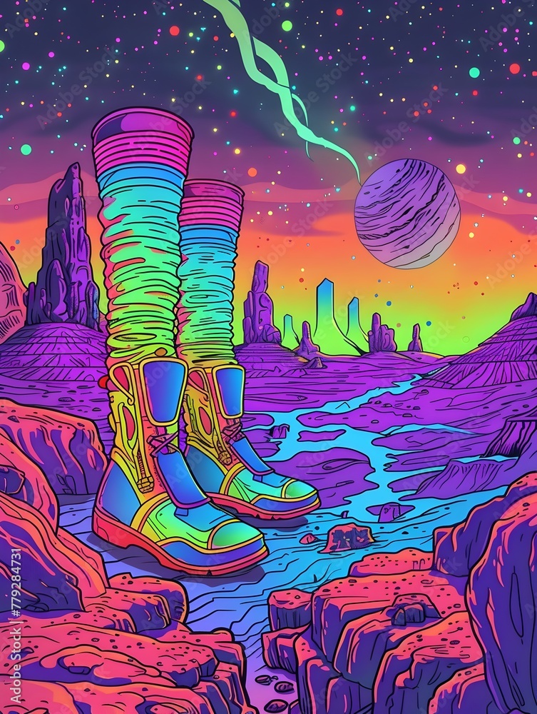 Neon Leg Warmers Defy the Shifting Sands of a Cosmic Desert,Summoning ...