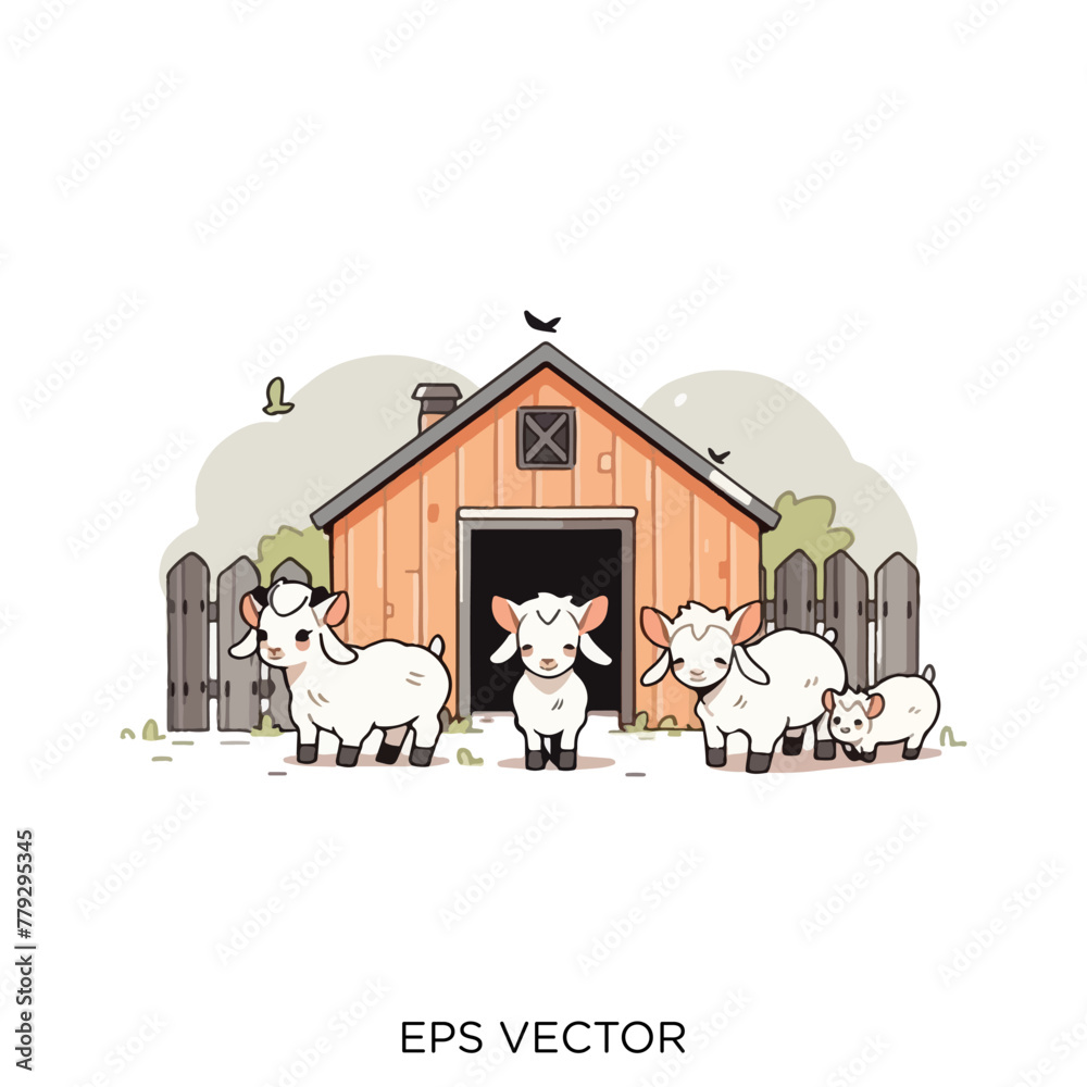 goat, goat clipart, farm, farm clipart, sheep Stock Vector | Adobe Stock