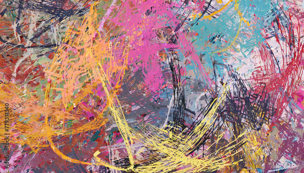 Crazy sketch random pattern. Chaos and variety. Modern art drawing ...