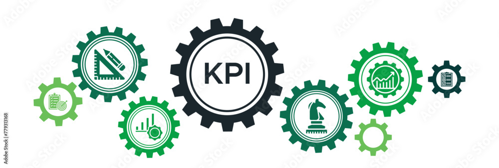 Vetor de KPI banner web icon vector illustration concept for key ...