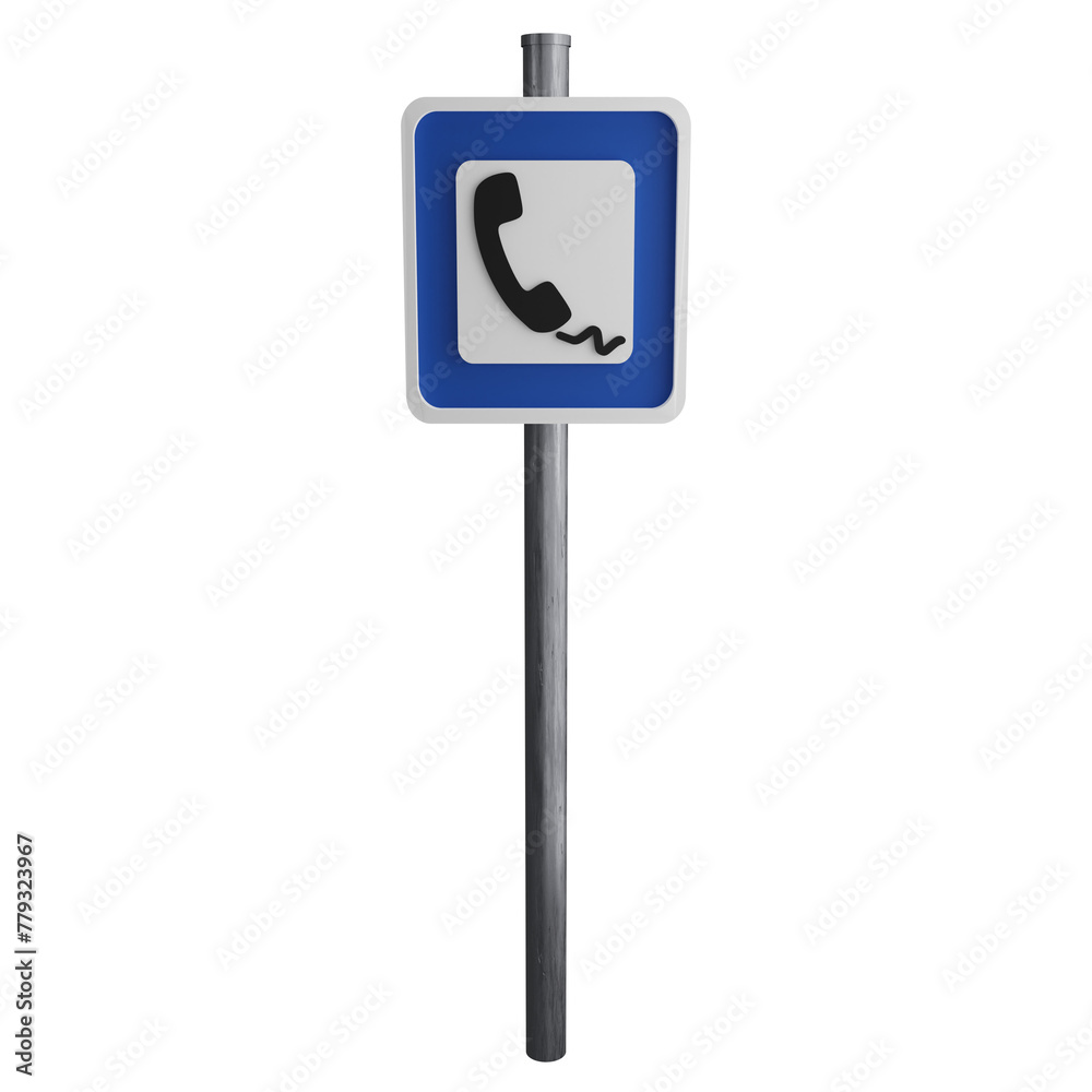 Public telephone sign on the road clipart flat design icon isolated on ...