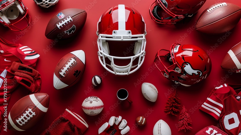 Sports Fan Zone, red and white background featuring sports team logos ...