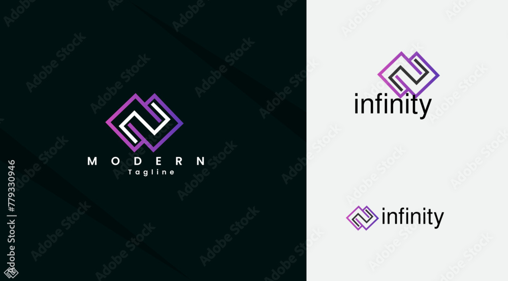Rectangle shape infinity logo design. Infinity symbol. Creative design ...