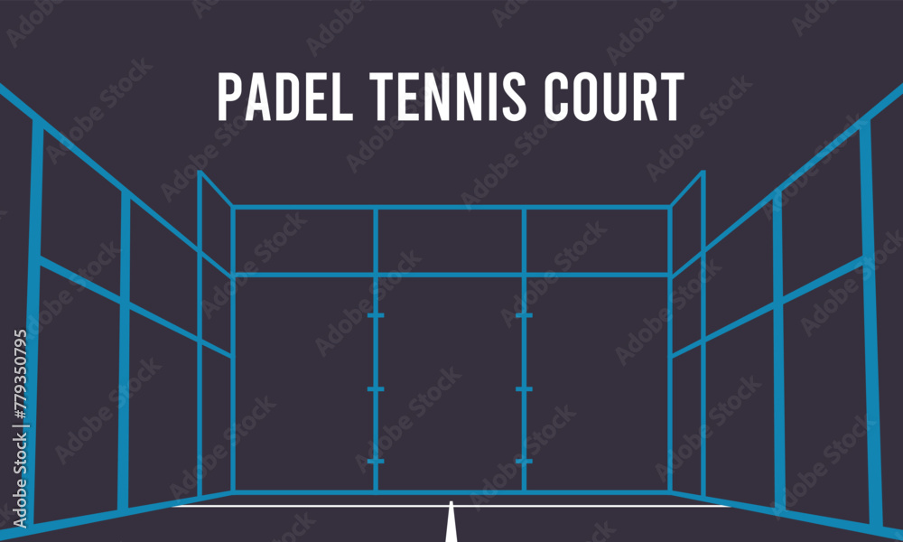 Great editable vector file illustration of padel tennis court in classy ...