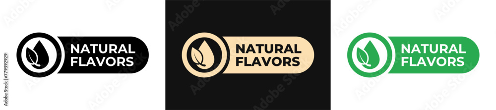 Premium Natural Flavors label vector design for packaging. Only organic ...