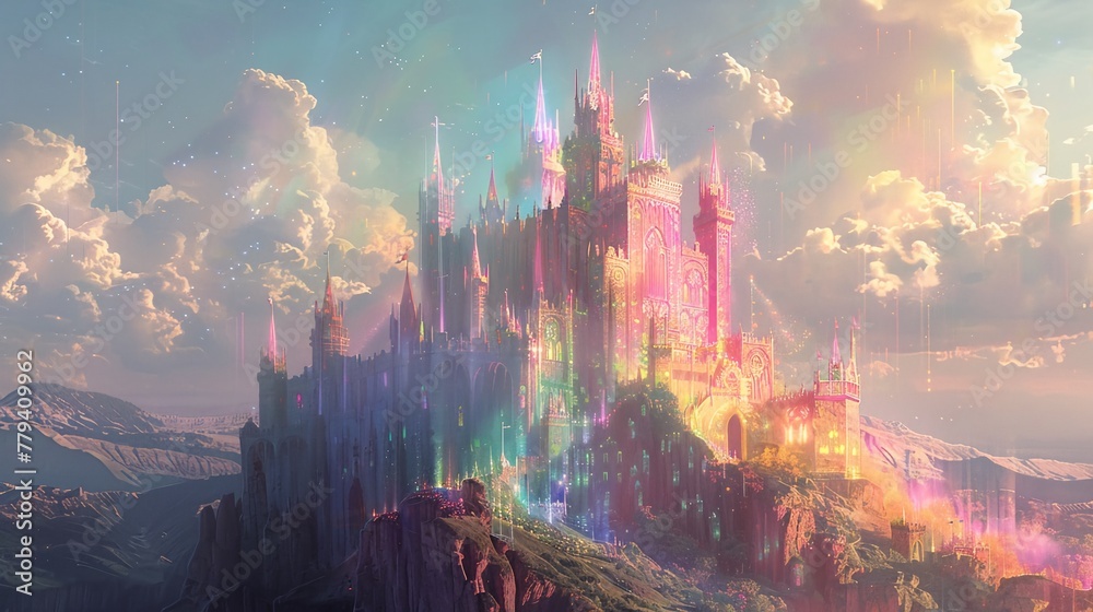 Rainbow Castle Hologram: Magical and Enchanting Fantasy Fortress in ...