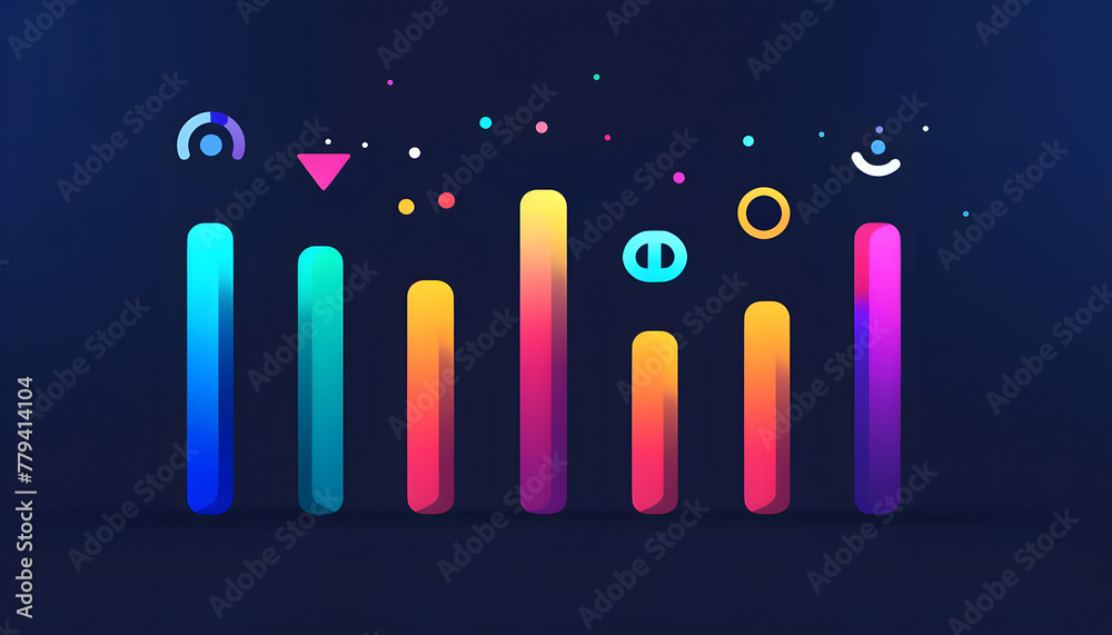 Visualize the bar chart emoji representing data analysis and statistics ...