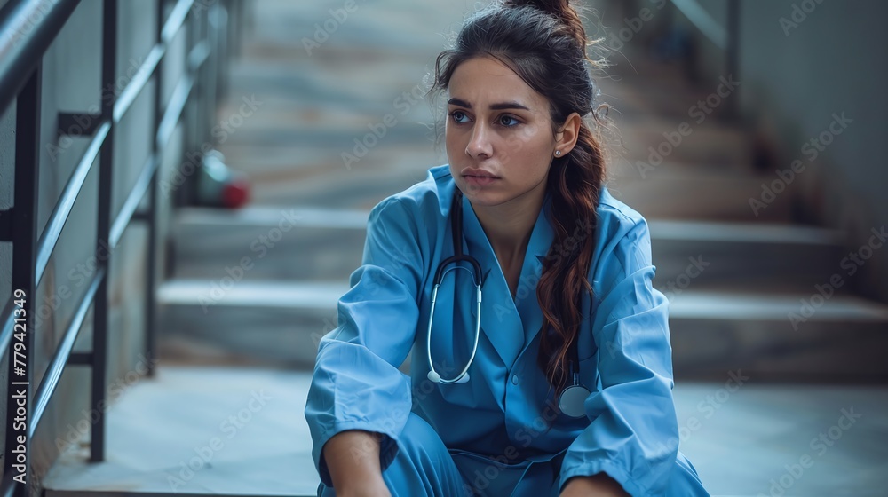 Overwhelmed Female Doctor at Work: Multitasking and Coping with Stress ...