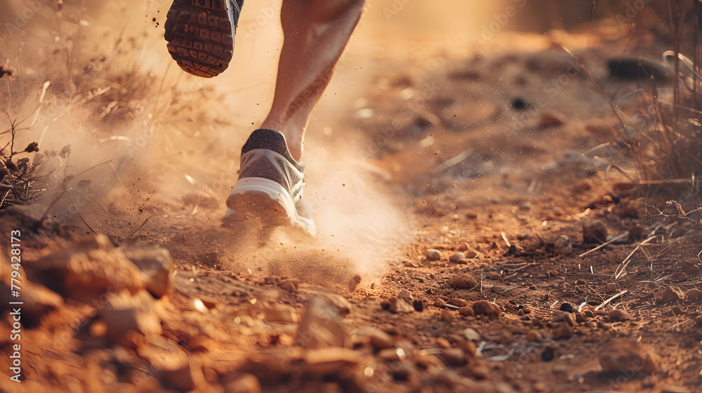 trail runners in sport shoes conquer challenging terrains with speed ...