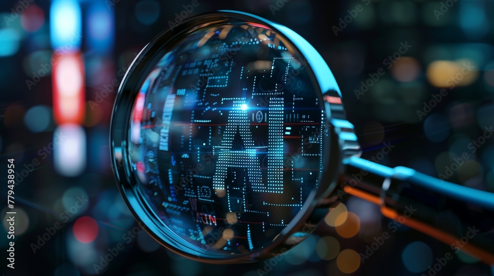AI-powered image recognition technology, illustrating the creation of deep fake images and the ...