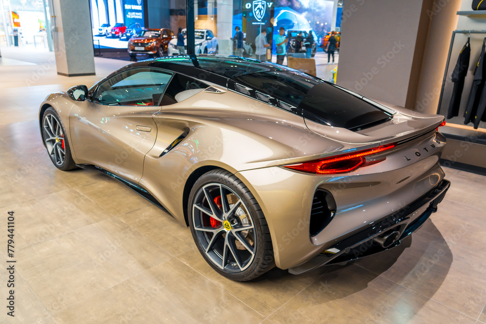 Lotus Emira brown metallic gold color. Thailand, Bangkok 14 march 2024 ...