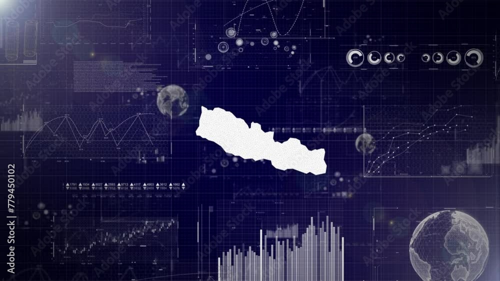 Nepal Country Corporate Background With Abstract Elements Of Data ...