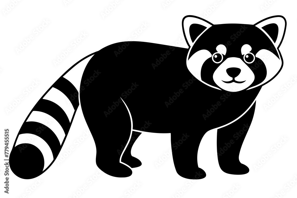 red panda silhouette vector illustration Stock Vector | Adobe Stock