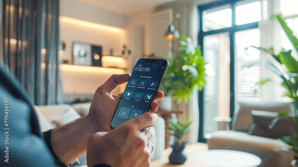 Smart home concept. Remote control and home management. All in one ...