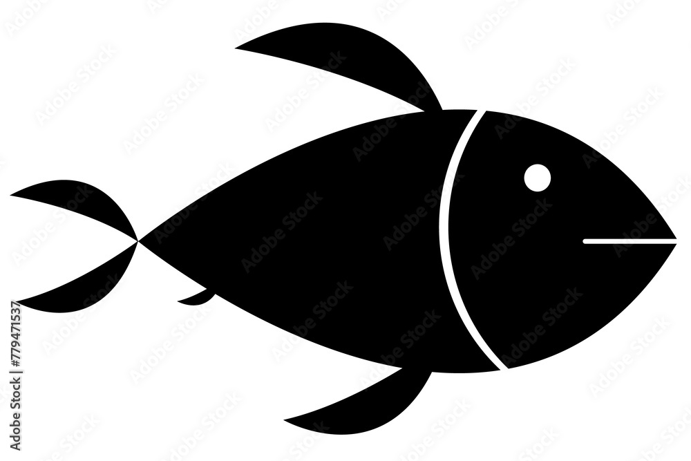 Fish silhouettes, abstract background. hand painted Black and isolated ...