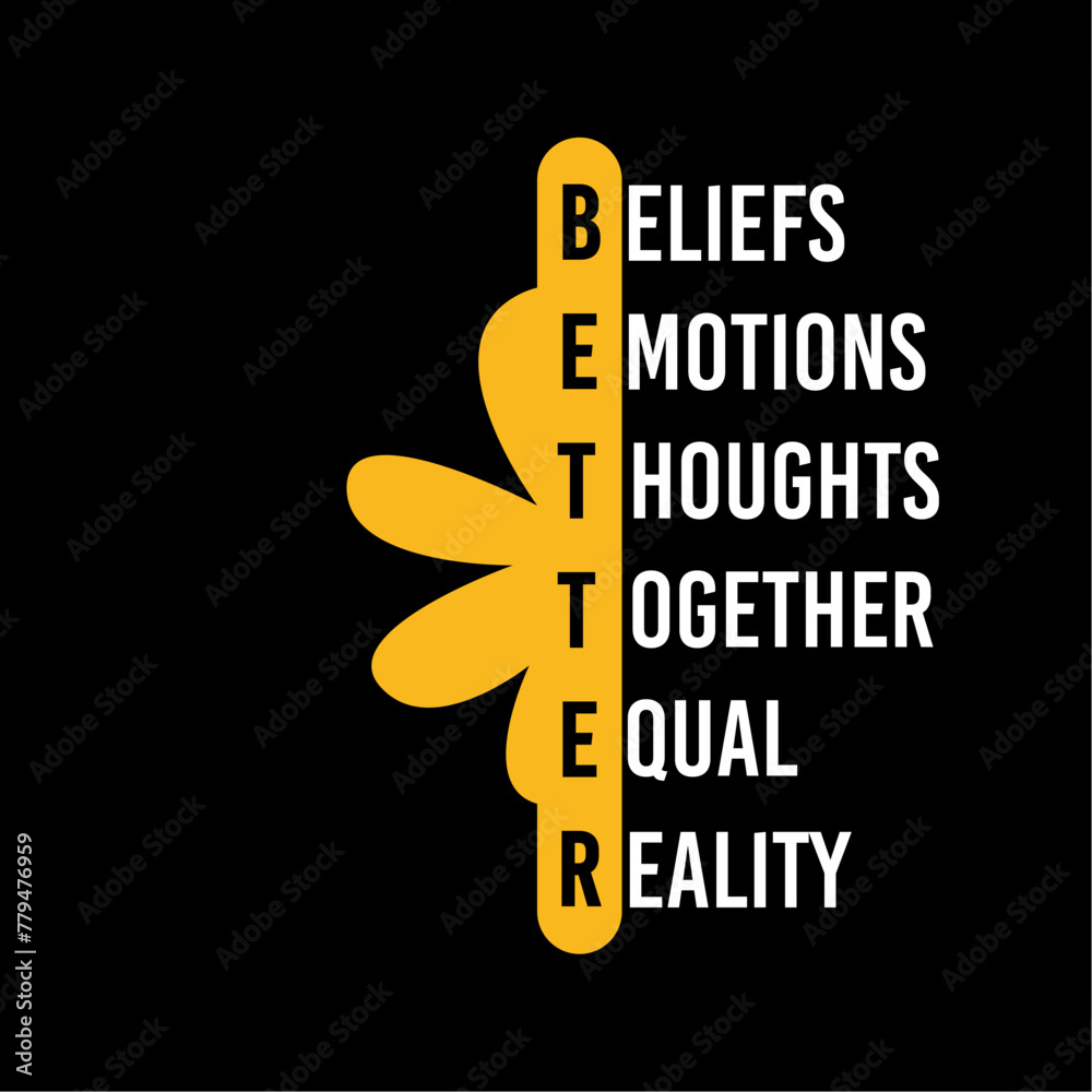 Beliefs emotions thoughts together equal reality with better typography ...