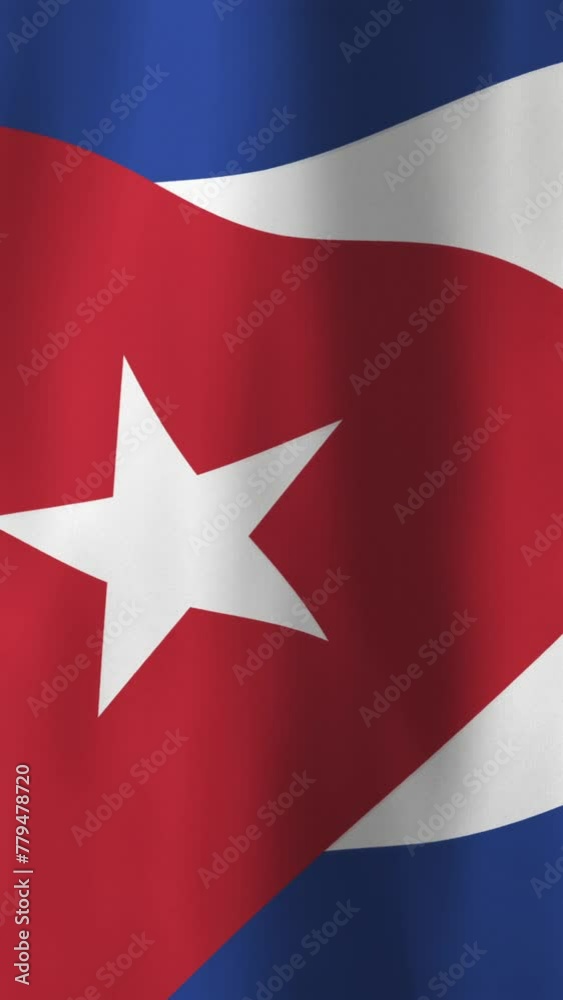 Waving Flag of Cuba, Vertical Fill Video, HD Animated Background ...