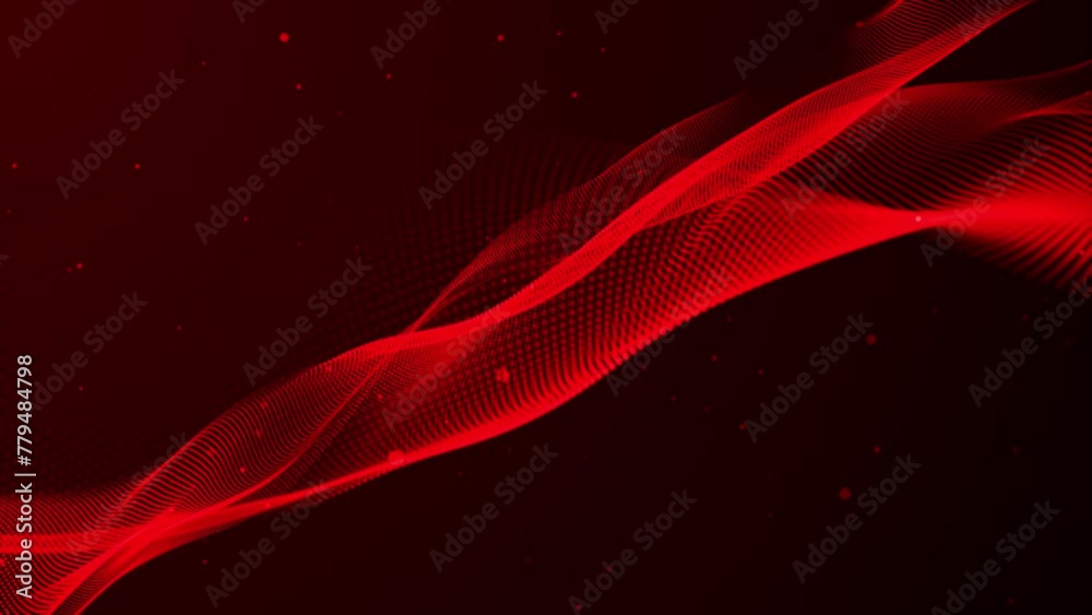 Abstract and technology red dot-wave background. Dot pattern with ...