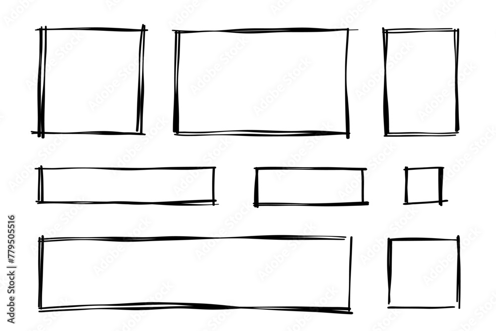 Poster Rectangle frame line on transparent background – Wall Art ...