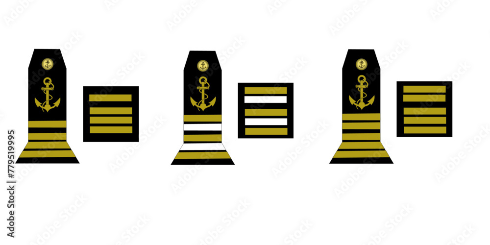 Ensemble des galons de l'armée de la marine nationale française des ...