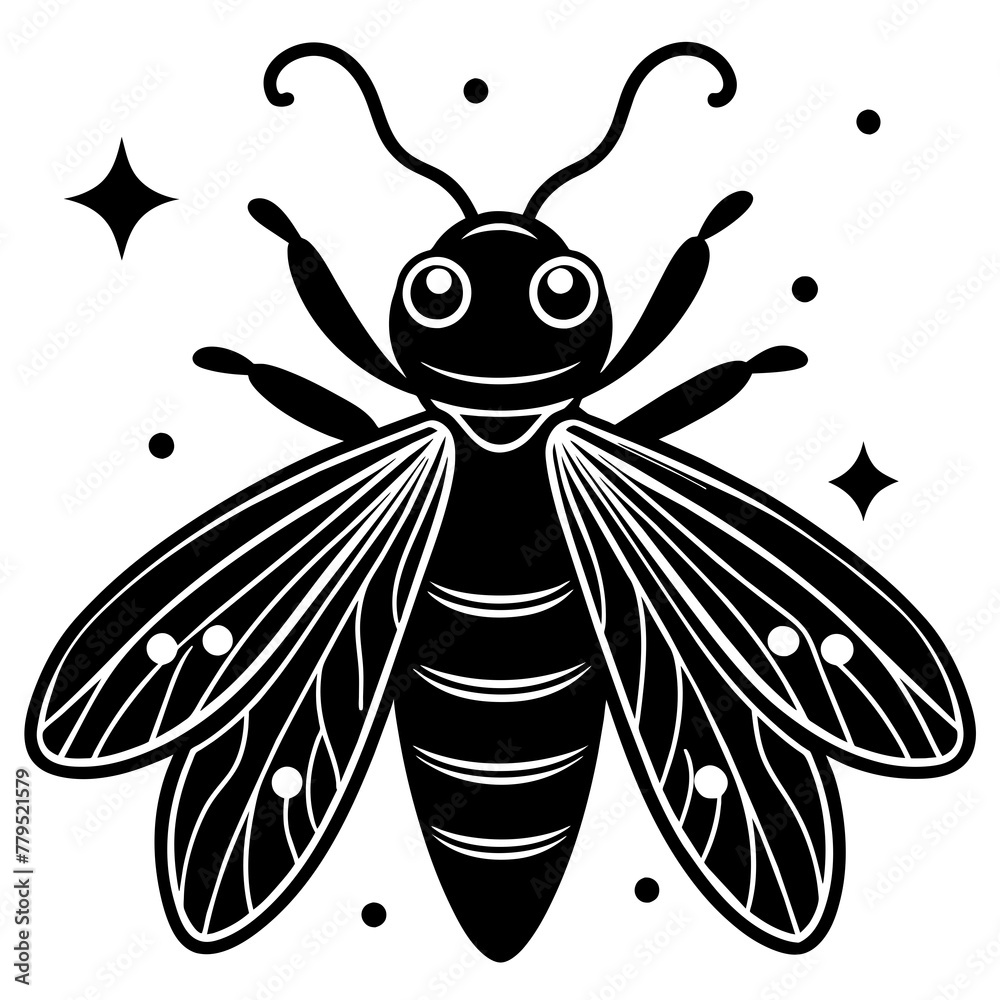 fairfly vector, black bee silhouette vector illustration,icon,svg ...