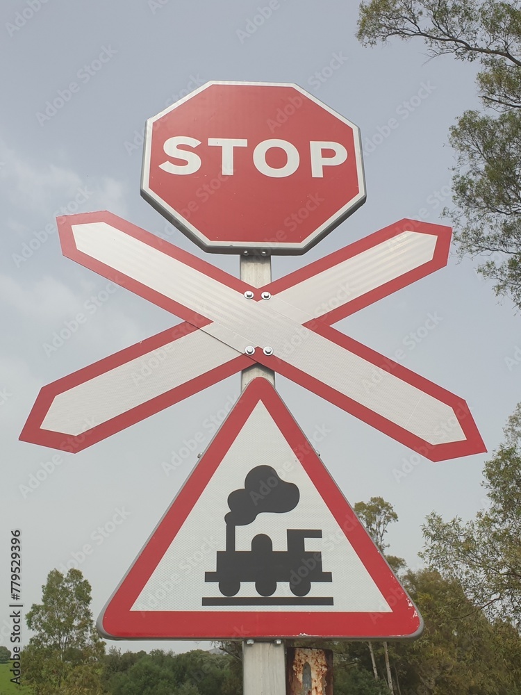railroad crossing sign Stock Photo | Adobe Stock