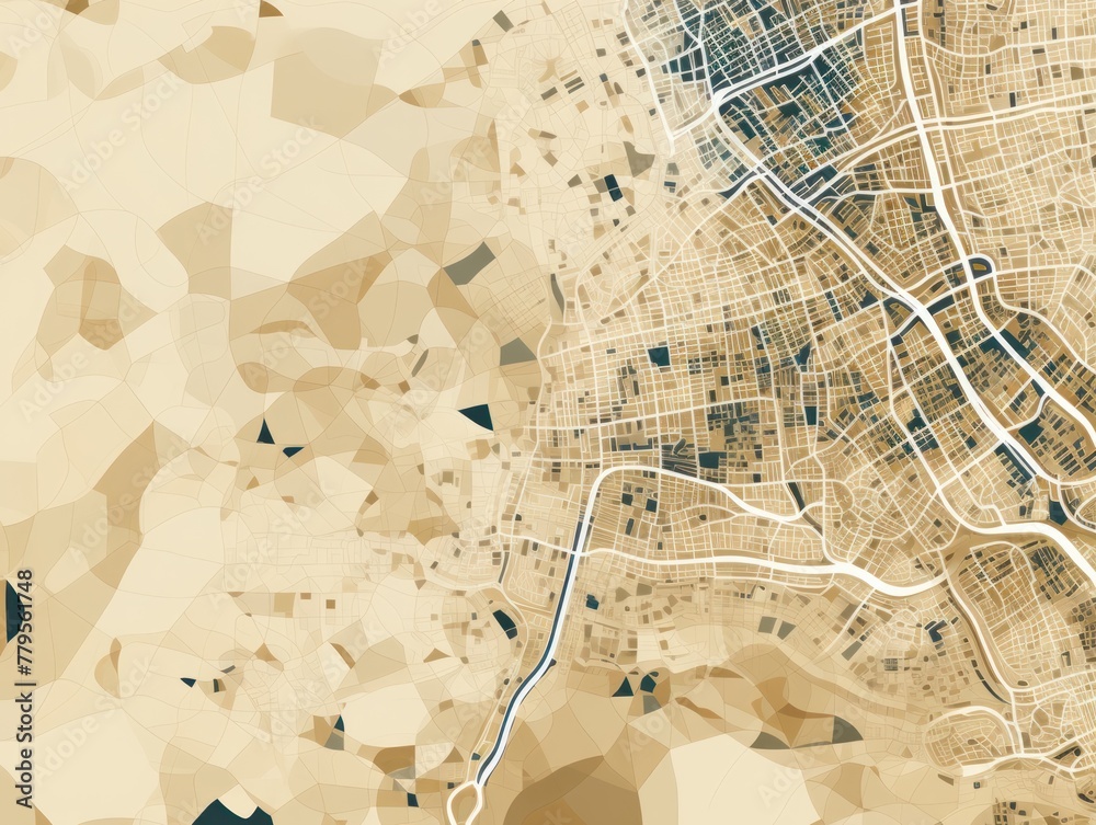 Beige and white pattern with a Beige background map lines sigths and ...