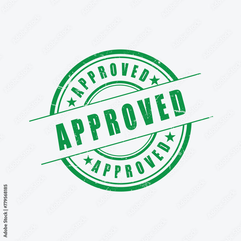 Approved green stamp design, green round approved sign. approved. stamp ...