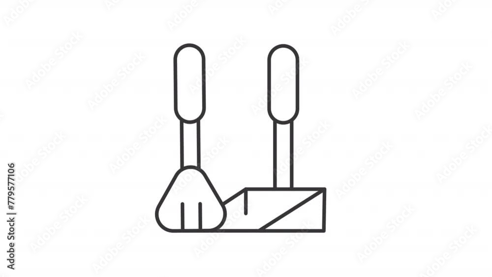 Animated cleaning tools icon. Sweeping line animation. Household chores ...
