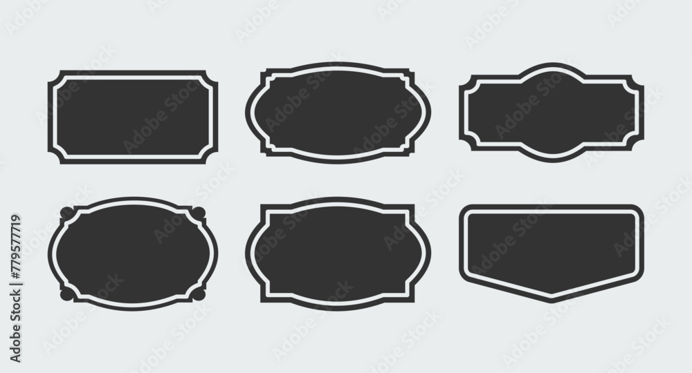 Decorative border frame icon set. Easily editable outline symbols ...