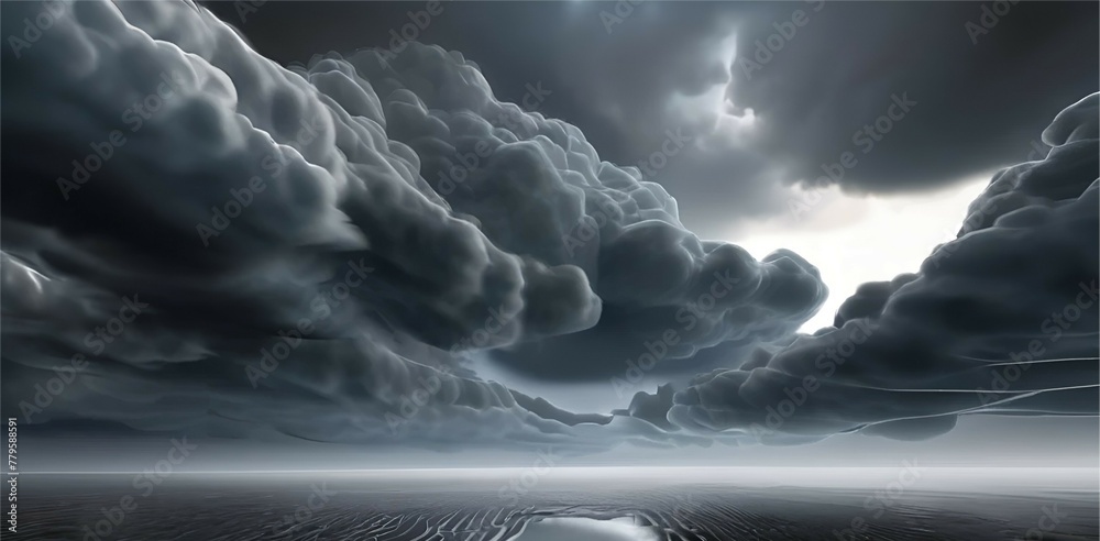 Intense moody storm clouds clipart on transparent backgrounds 3d render ...