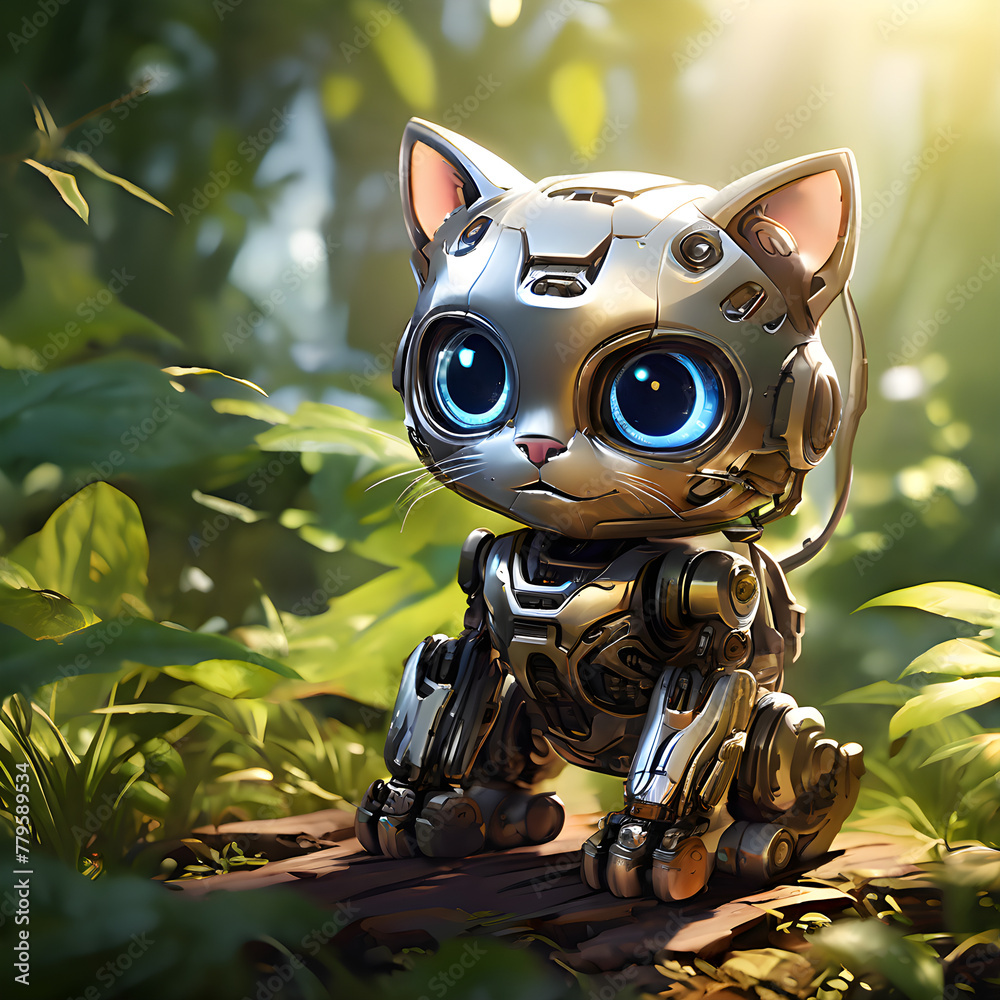 Little Cat Robot-Chibi is a unique combat robot with a mechanical ...