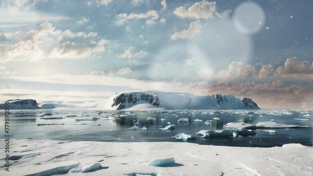 iceberg in polar regions, background, 4k, animation video, seamless ...