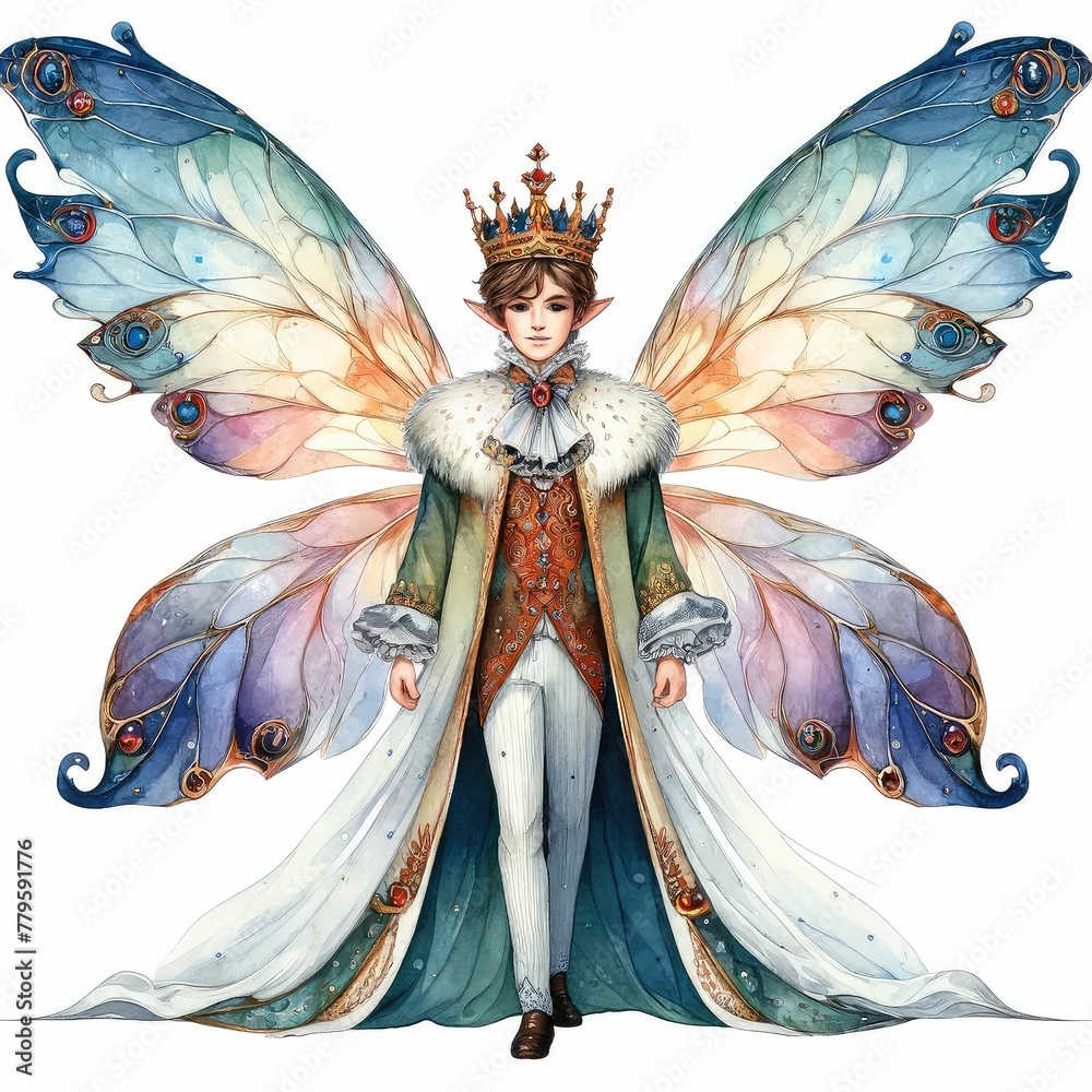 Fairy king with a majestic presence. watercolor illustration, Perfect ...