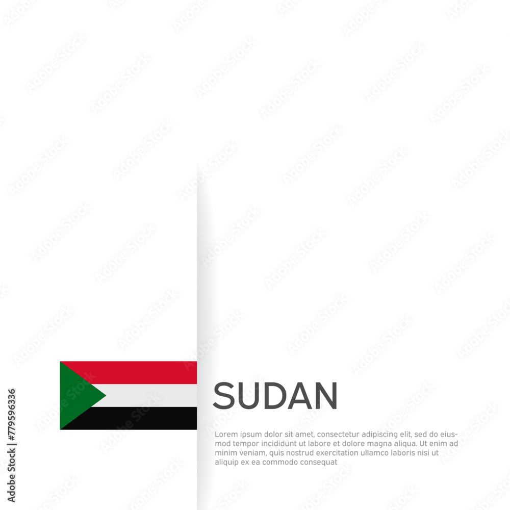 Sudan flag background. State patriotic sudanese banner, cover. Document ...