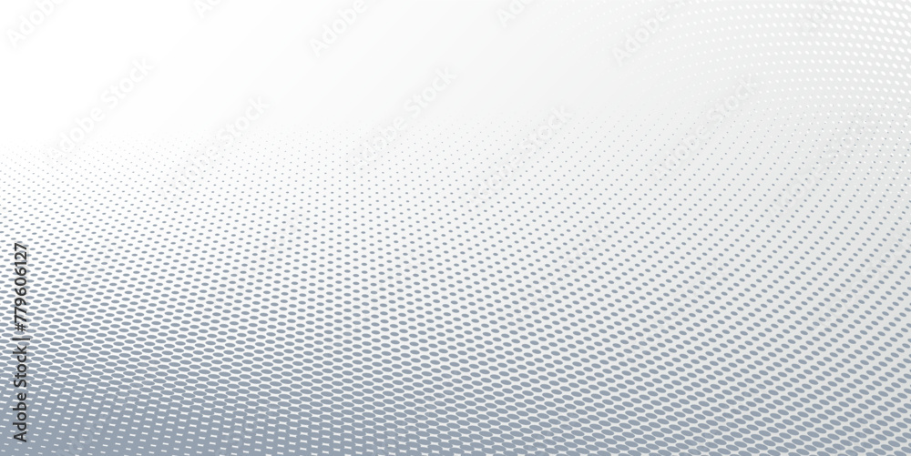 Dotted vector abstract background, light grey dots in perspective flow ...
