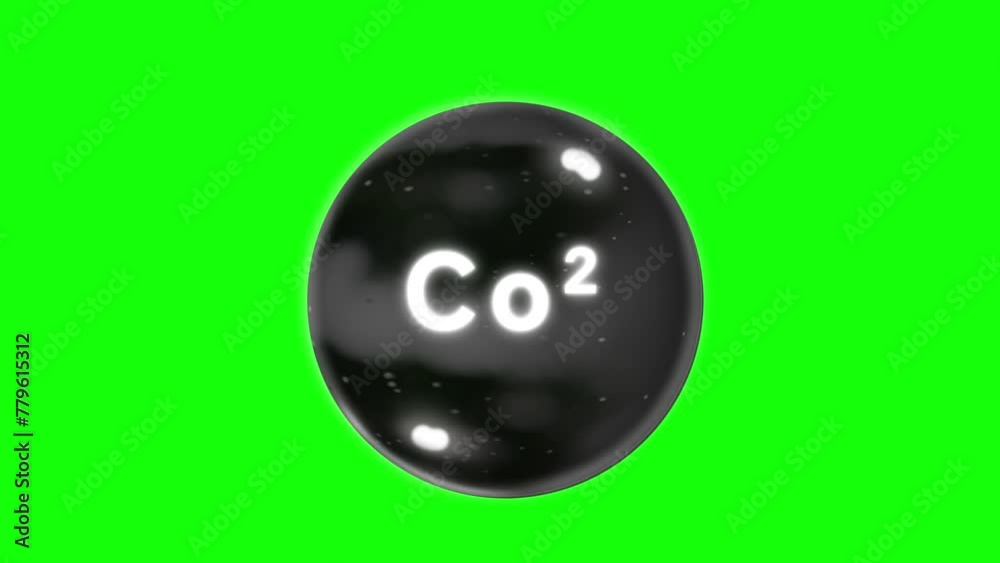 Vidéo Stock rotating co2 or carbon dioxideparticles on green screen and ...