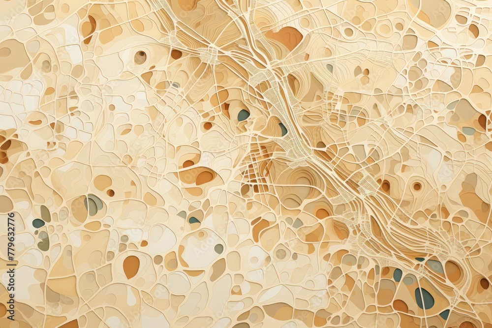 Tan and white pattern with a Tan background map lines sigths and ...