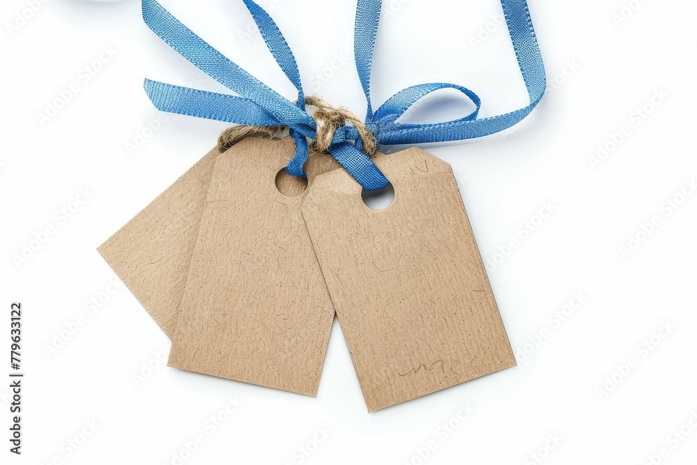 Plain white name tag mock up isolated on white background with clipping ...