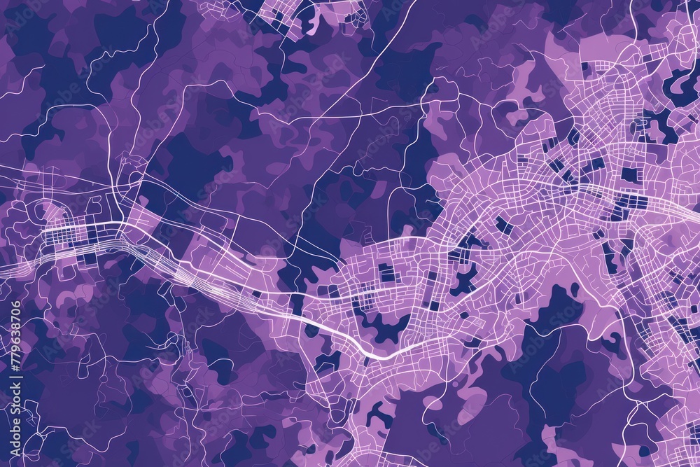 Violet and white pattern with a Violet background map lines sigths and ...