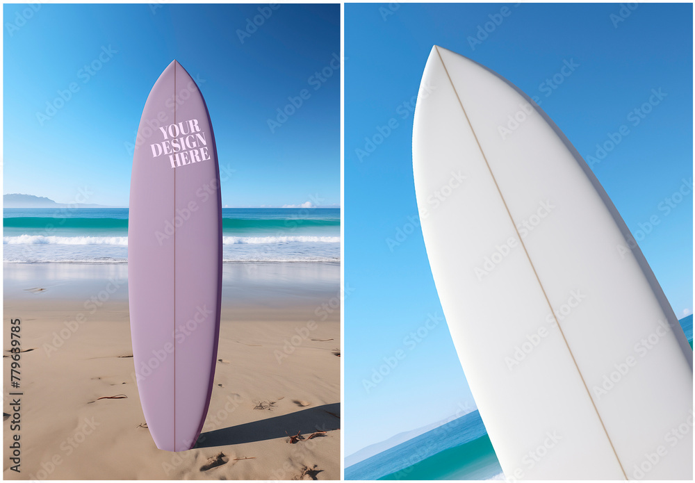 Mockup Surf Table Beach White Generated Ai Stock Template | Adobe Stock