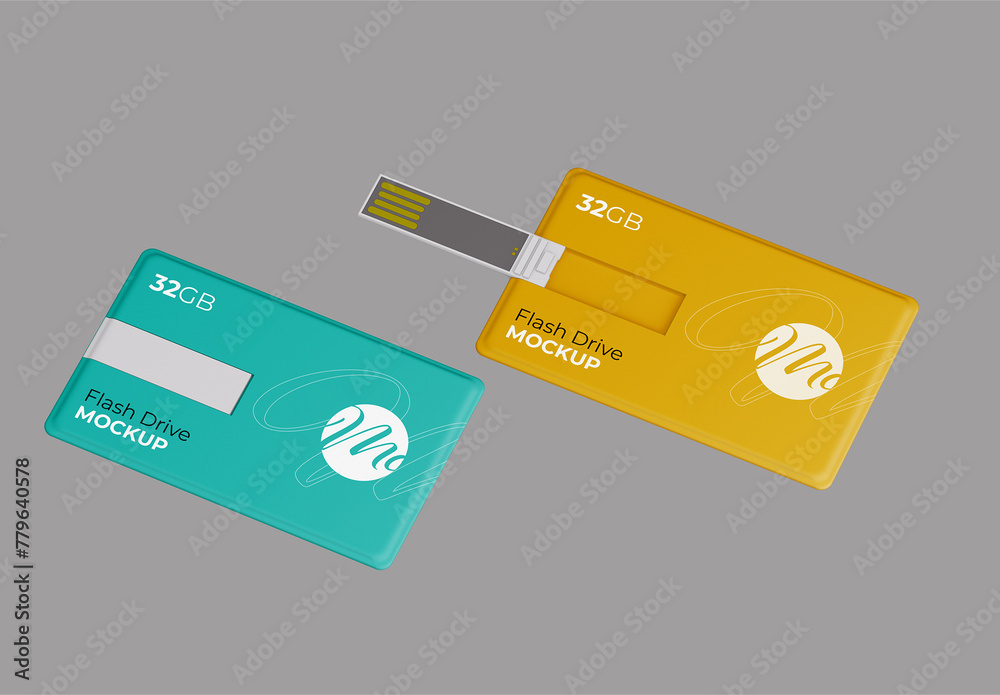 Open and Close Flash Drive Card Mockup Stock Template | Adobe Stock