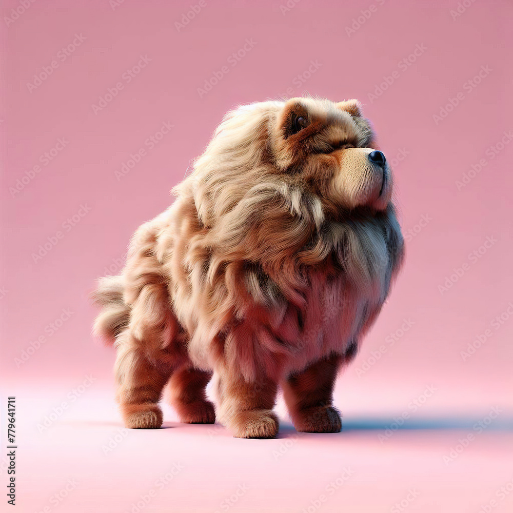 furry forest animal with beautiful colors and white background. with ...