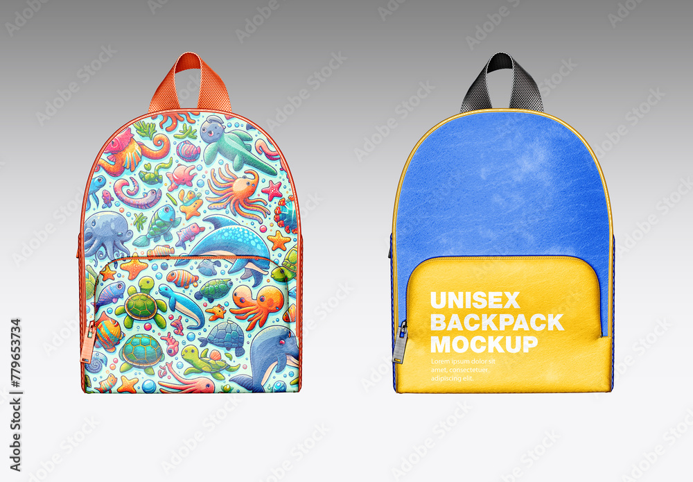 Child Backpack Mockup Stock Template | Adobe Stock
