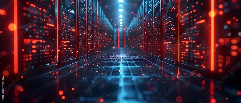 Quantum computing database in a data storage center for cloud computing. Concept Quantum ...