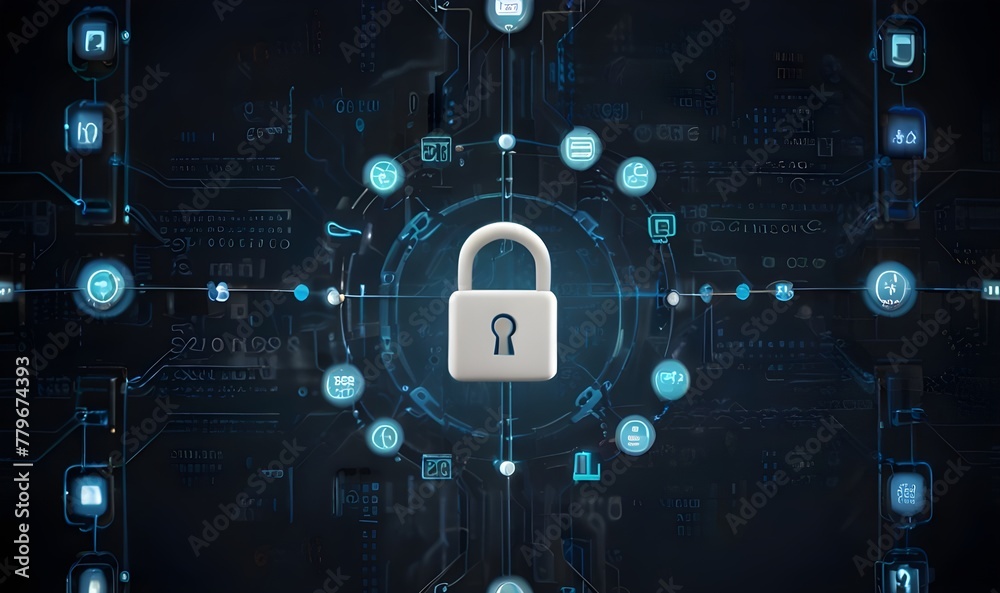 secure connection or cybersecurity service concept of compute ...