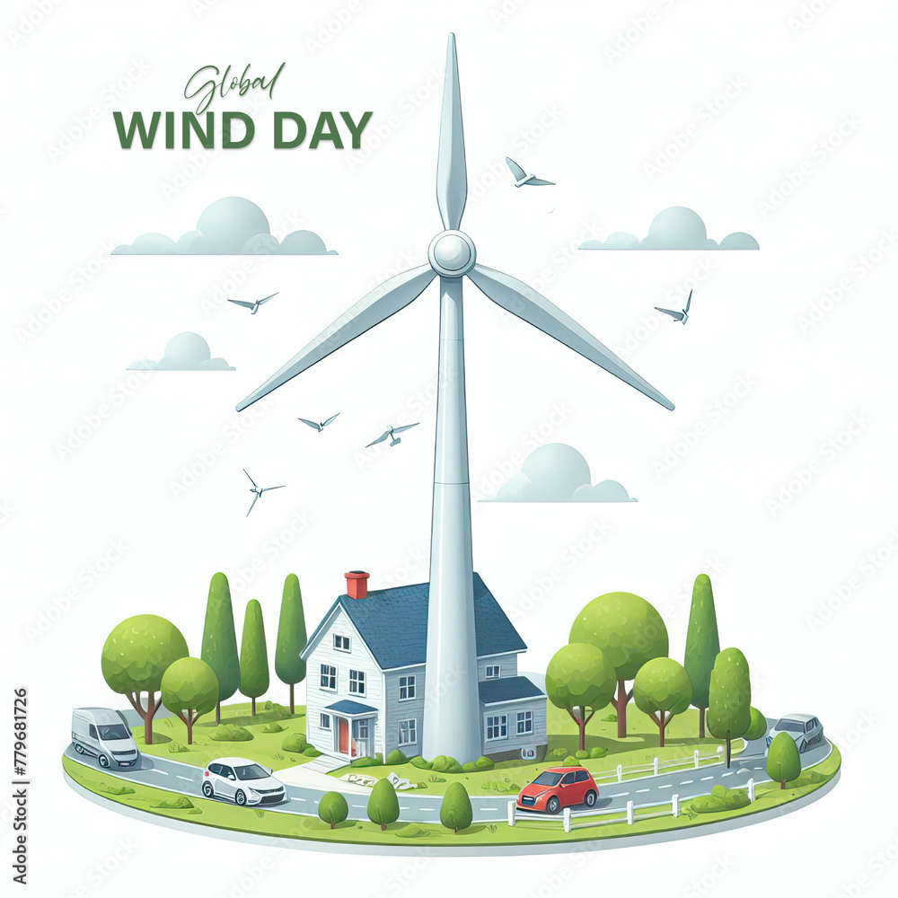 Global wind day | Global wind day poster, Wind energy. wind day, vector ... Global wind day | Global wind day poster, Wind energy. wind day, vector ...