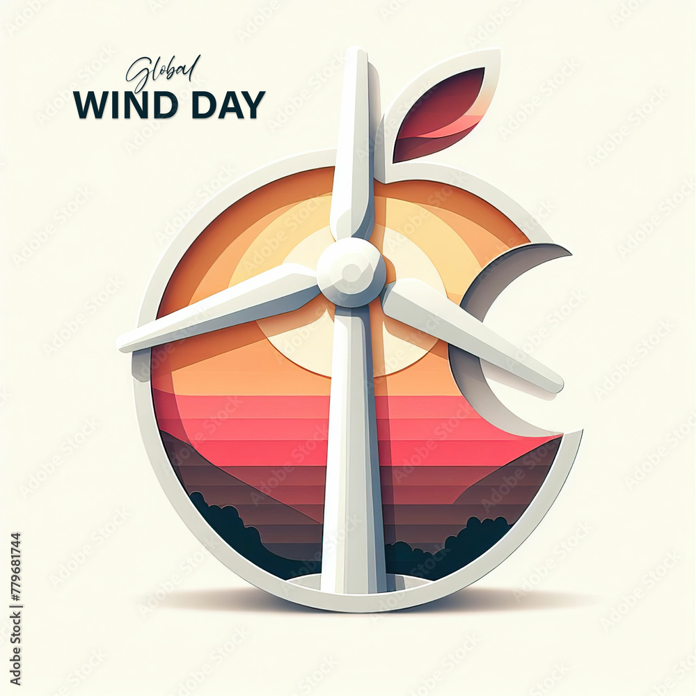 Global wind day | Global wind day poster, Wind energy. wind day, vector ... Global wind day | Global wind day poster, Wind energy. wind day, vector ...