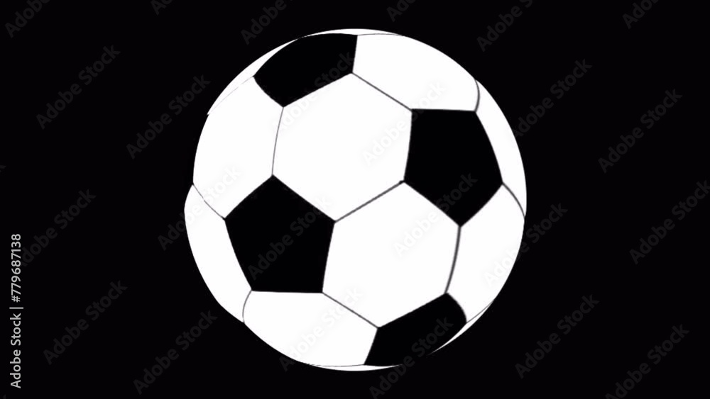 Bouncing ball. Football. Ball rotation. Loop animation of bounced ...