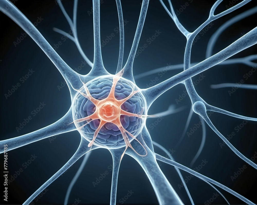 The nervous system. A complex network of nerves and nerve cells ...